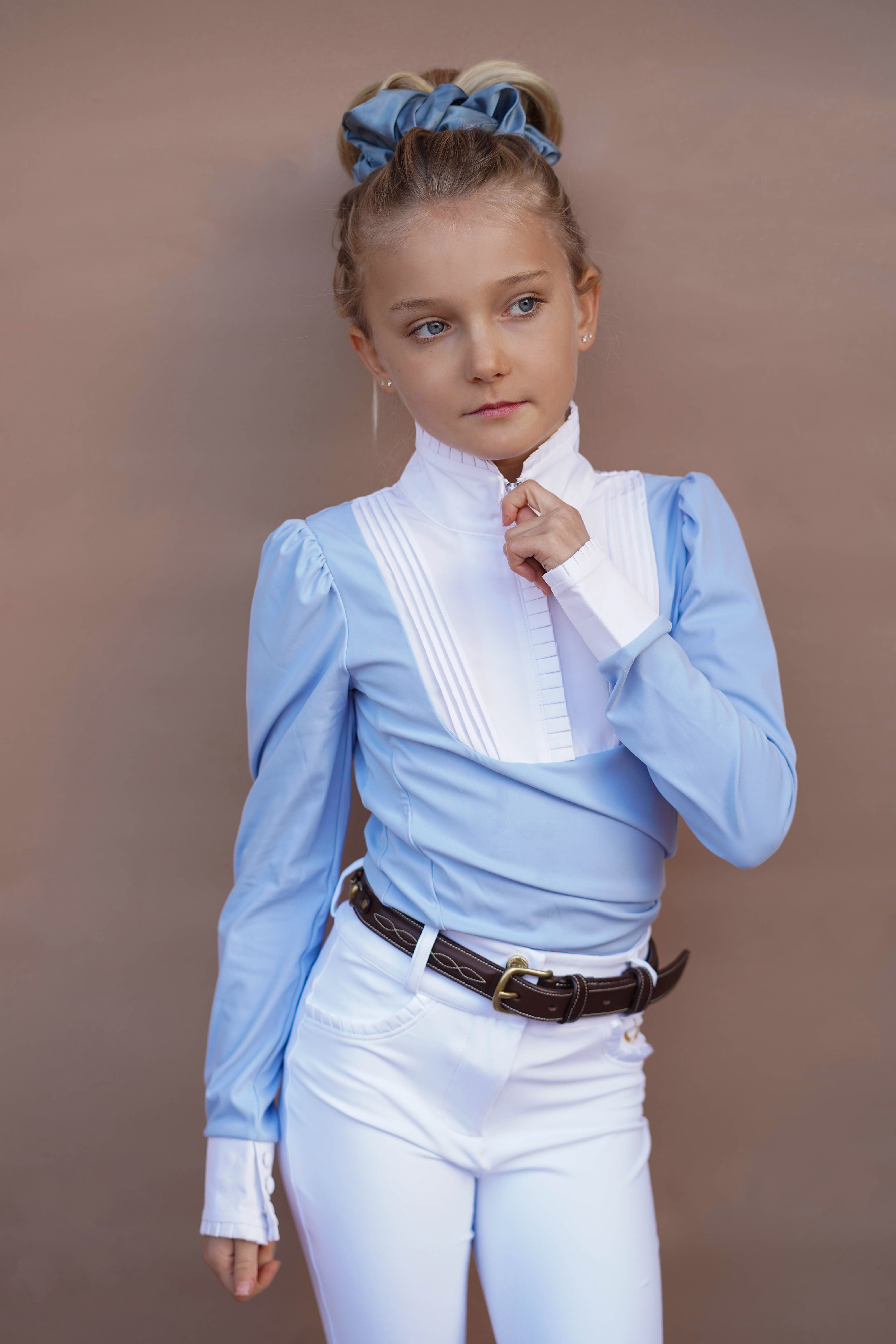 Showshirt Josephine lange mouw Light Blue – Joline.shop